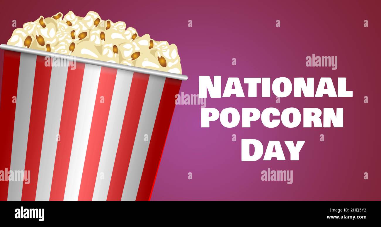 Image of box of popcorn over national popcorn day text Stock Photo - Alamy