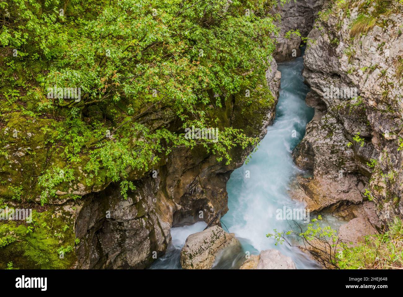 Soca river gorge near Bovec village, Slovenia Stock Photo - Alamy