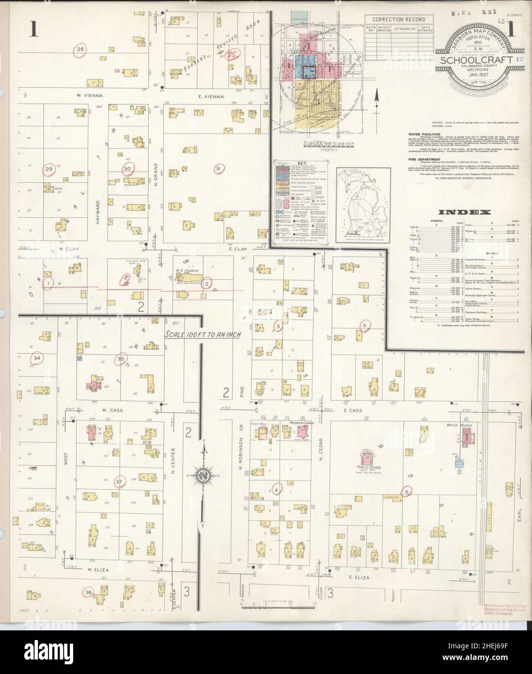 Map of schoolcraft hi-res stock photography and images - Alamy
