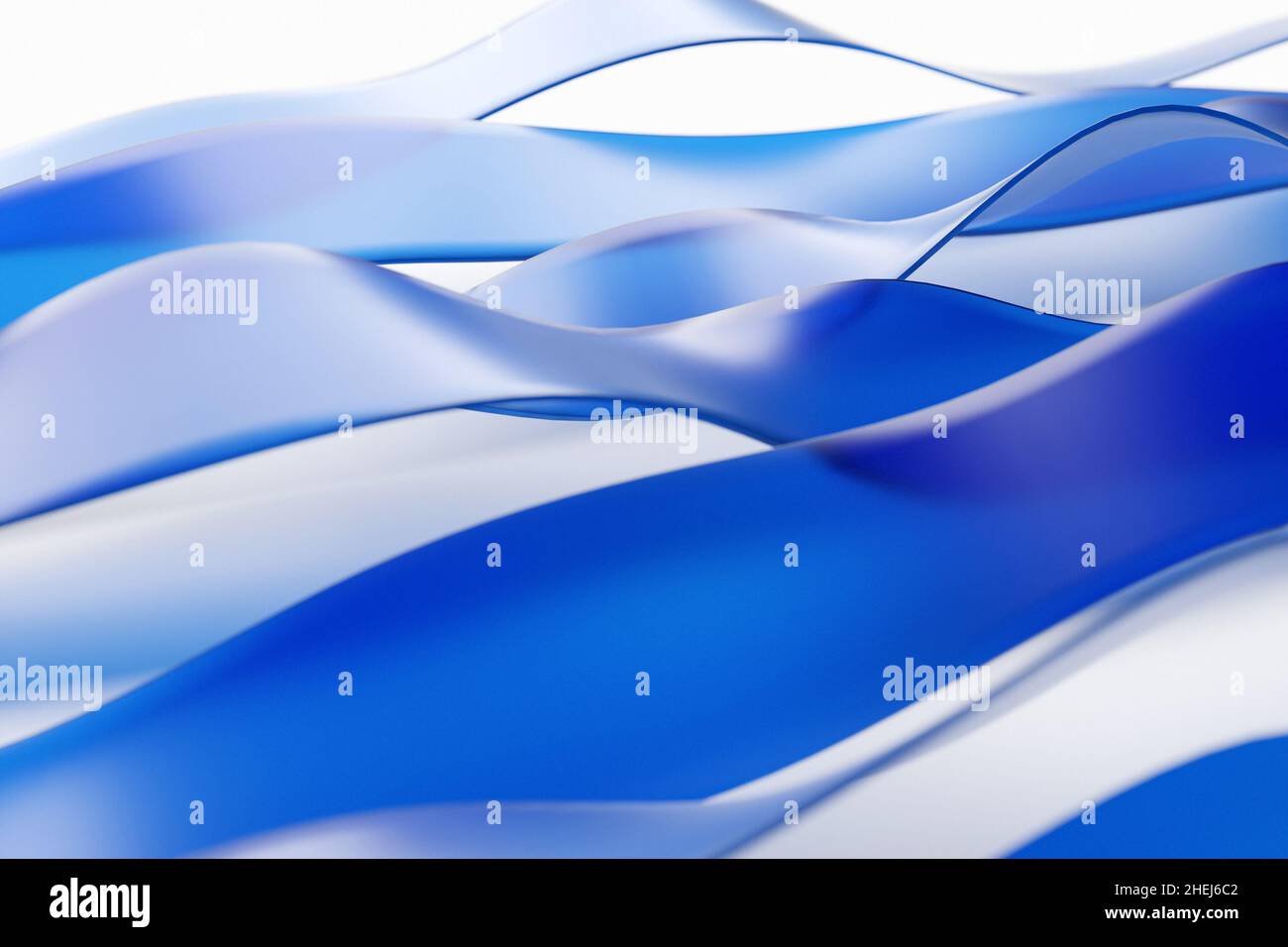 3d illustration of a blue abstract background with wave lines. PRint ...