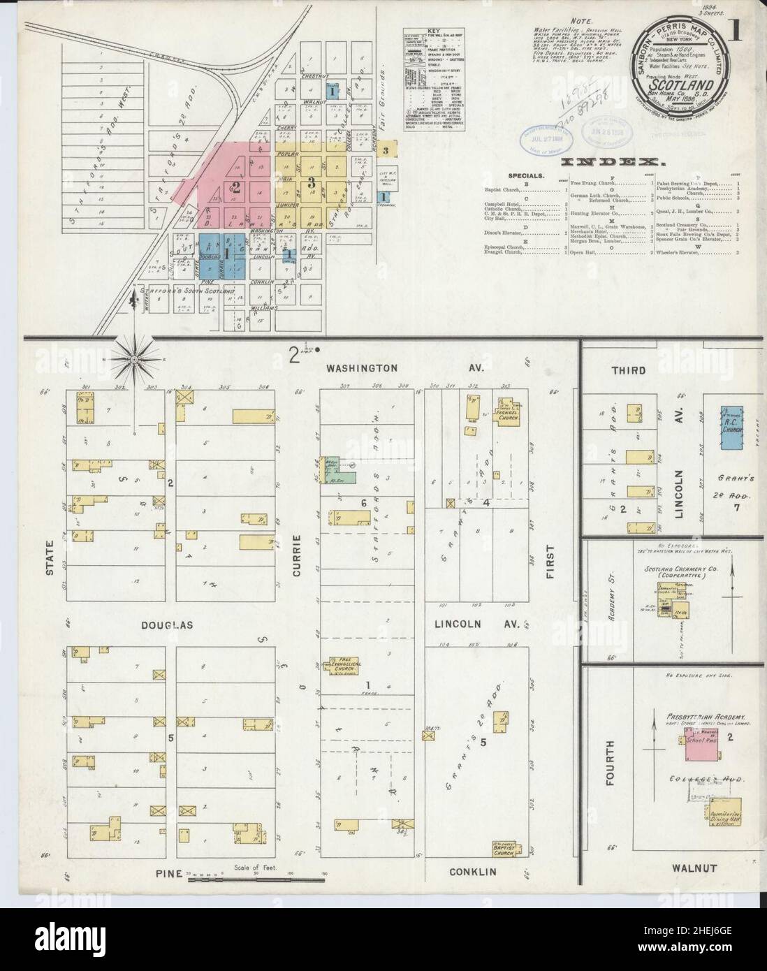 Map of scotland south dakota hi-res stock photography and images - Alamy