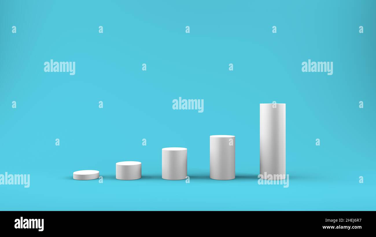Statistics and growth graph. 3d Empty columns of economic and digital ...