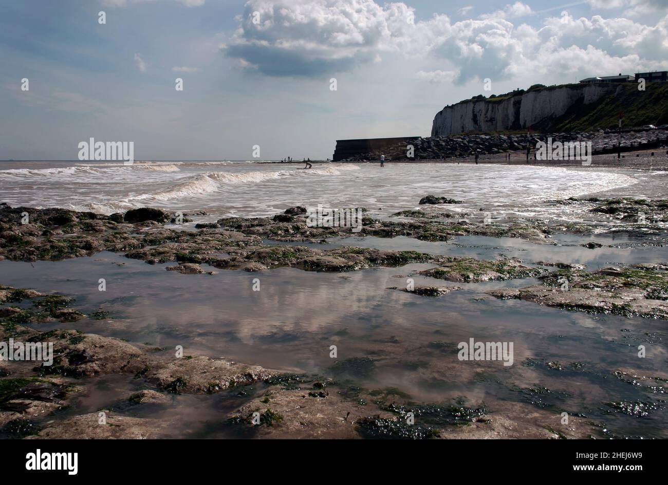 View of Oldstairs Bay, at low tide, Kingsdown, Kent Stock Photo - Alamy
