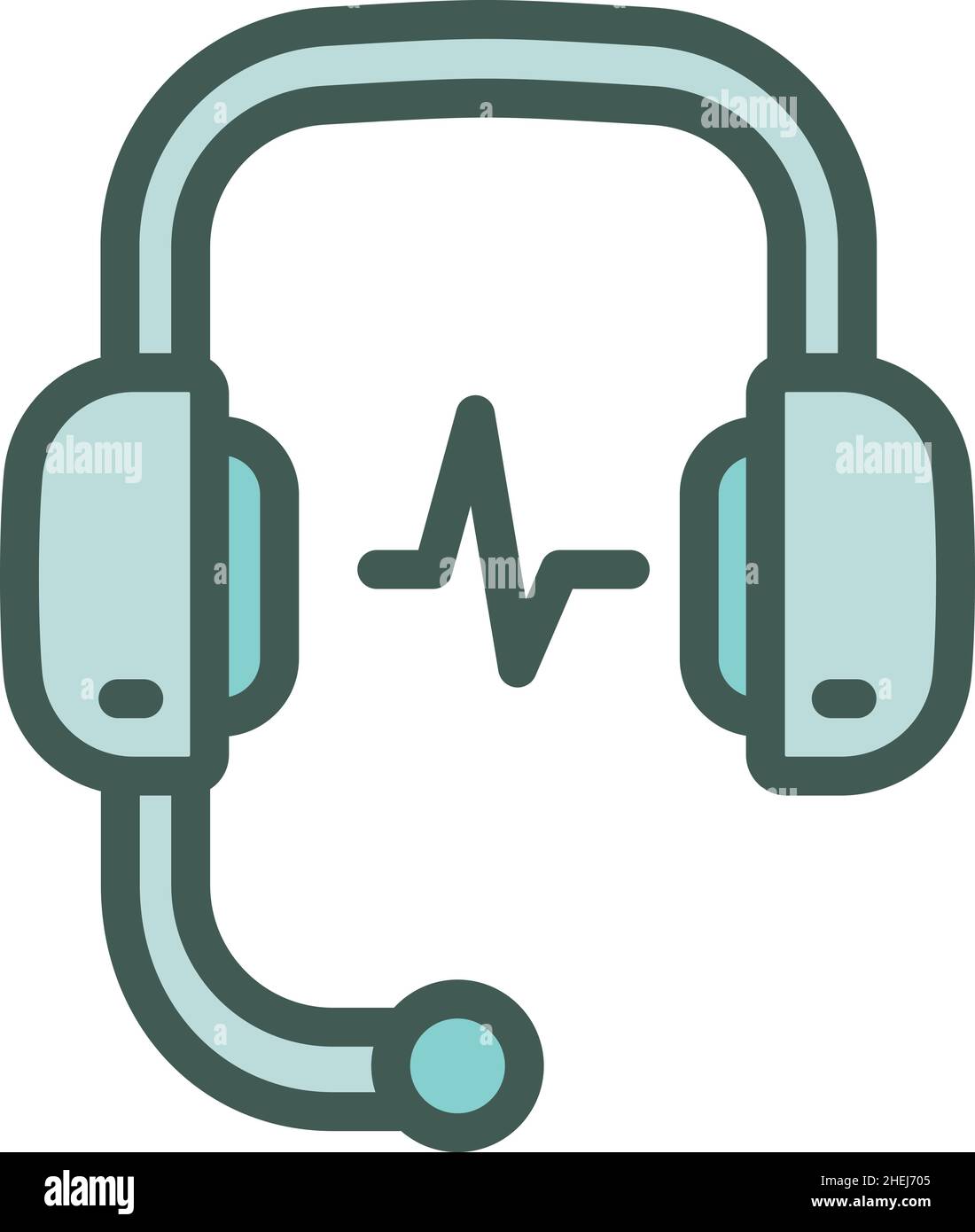 Operator headset icon outline vector. Call center. Customer service ...