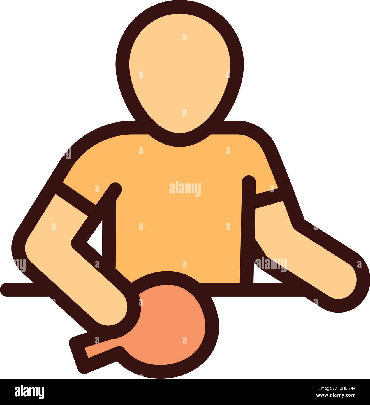 Table tennis player icon outline vector. Ping pong. Paddle sport Stock ...