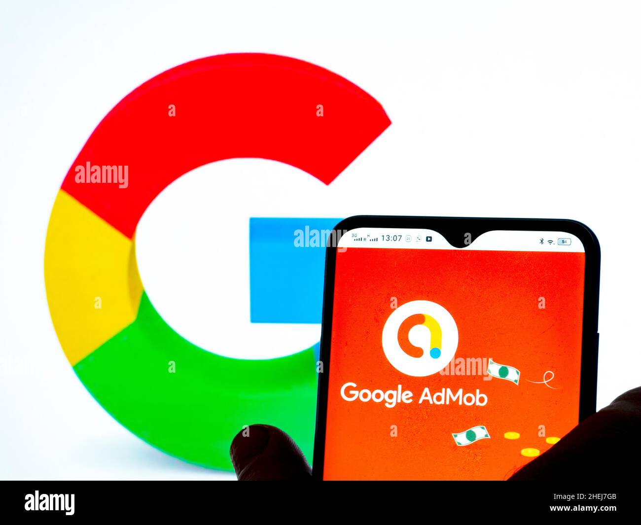 In this photo illustration Google AdMob logo seen displayed on a ...