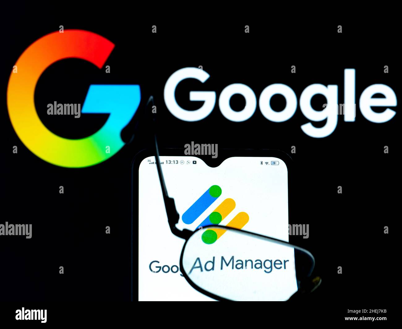 In this photo illustration Google Ad Manager logo seen displayed on a ...