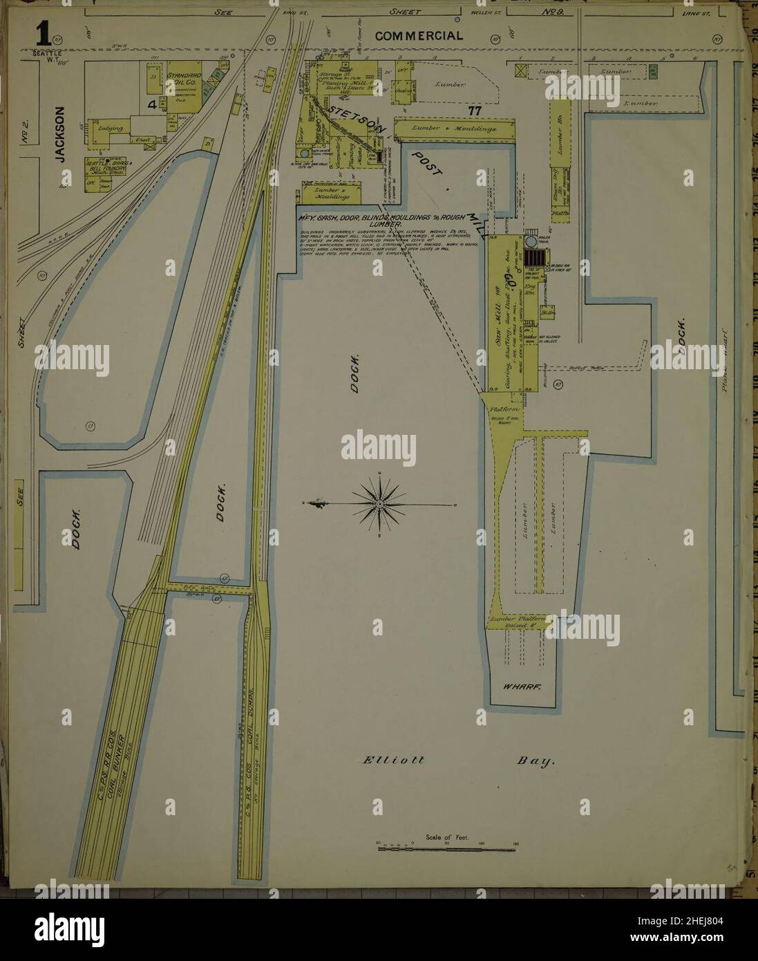 Sanborn Fire Insurance Map from Seattle, King County, Washington Stock ...