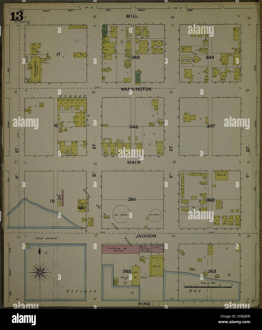 Sanborn Fire Insurance Map from Seattle, King County, Washington Stock ...