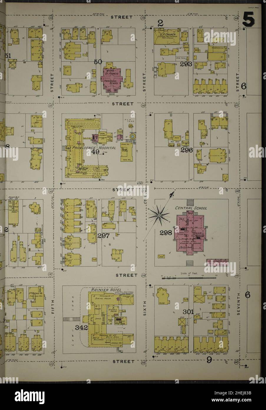 Sanborn Fire Insurance Map from Seattle, King County, Washington Stock ...