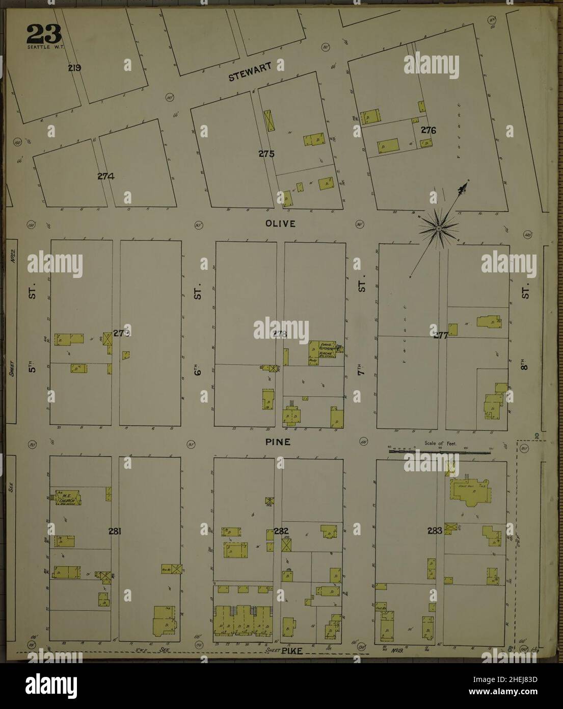 Sanborn Fire Insurance Map from Seattle, King County, Washington Stock ...