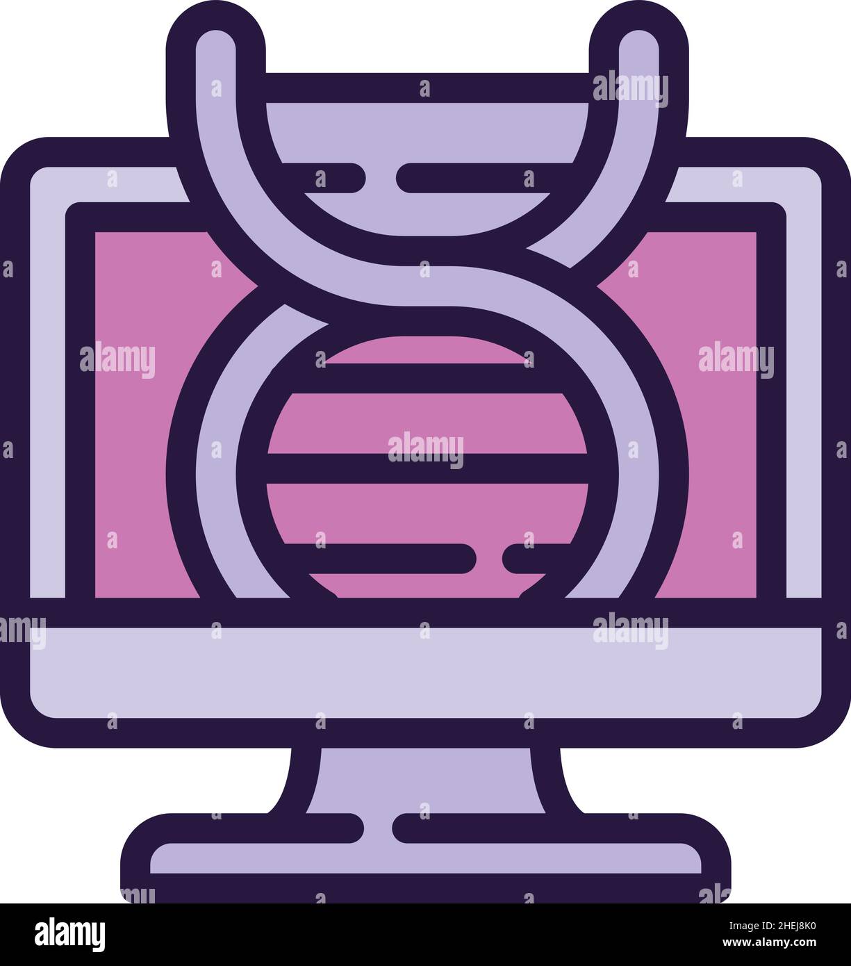 Dna monitor icon outline vector. Lab bio. Genetic rna Stock Vector ...
