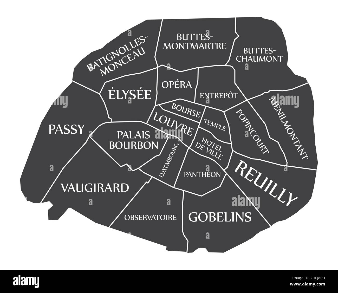 Paris city map labelled black illustration Stock Vector Image & Art - Alamy