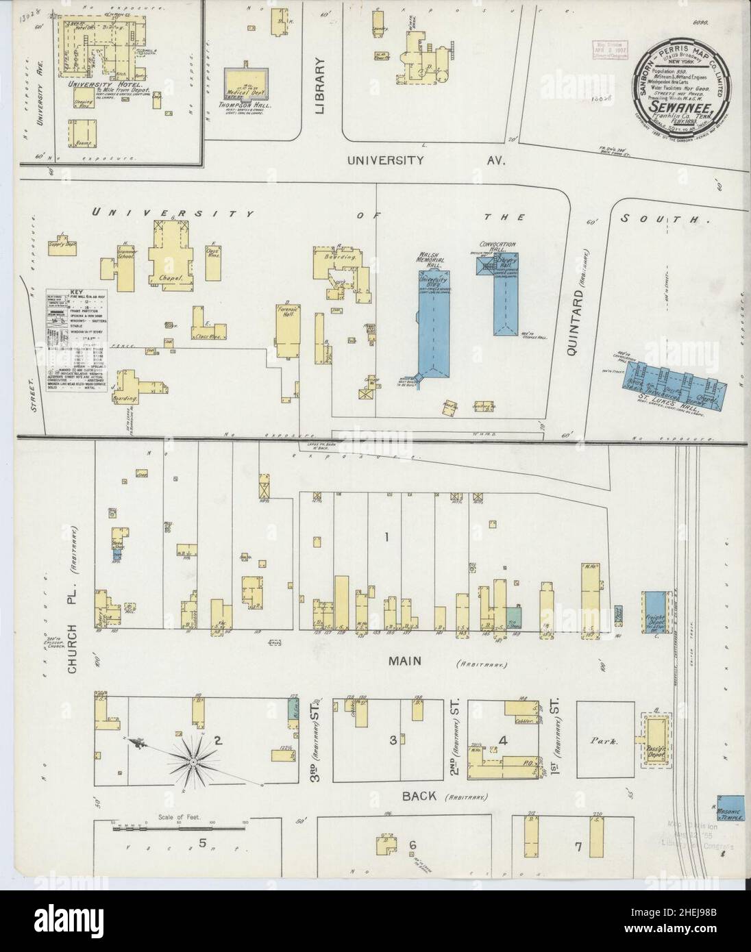 Sanborn Fire Insurance Map from Sewanee, Franklin County, Tennessee ...