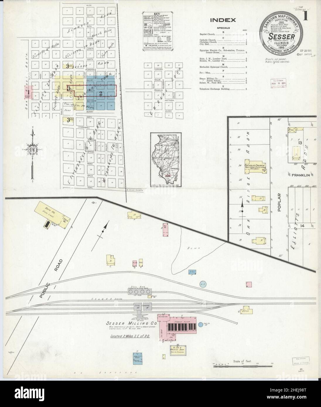 Sanborn Fire Insurance Map from Sesser, Franklin County, Illinois Stock ...