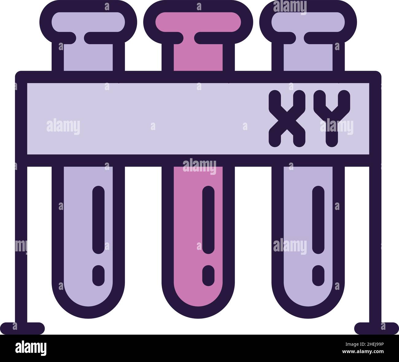 Test tube lab stand icon outline vector. Gene biology. Genetic human ...