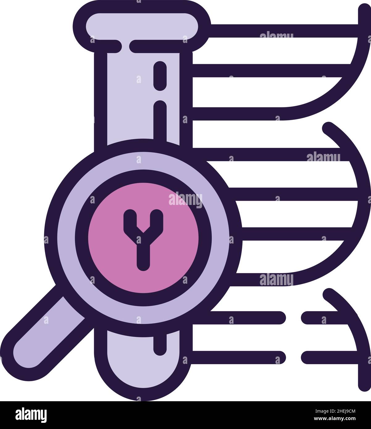 Y lab test tube icon outline vector. Genetic editing. Dna rna Stock ...