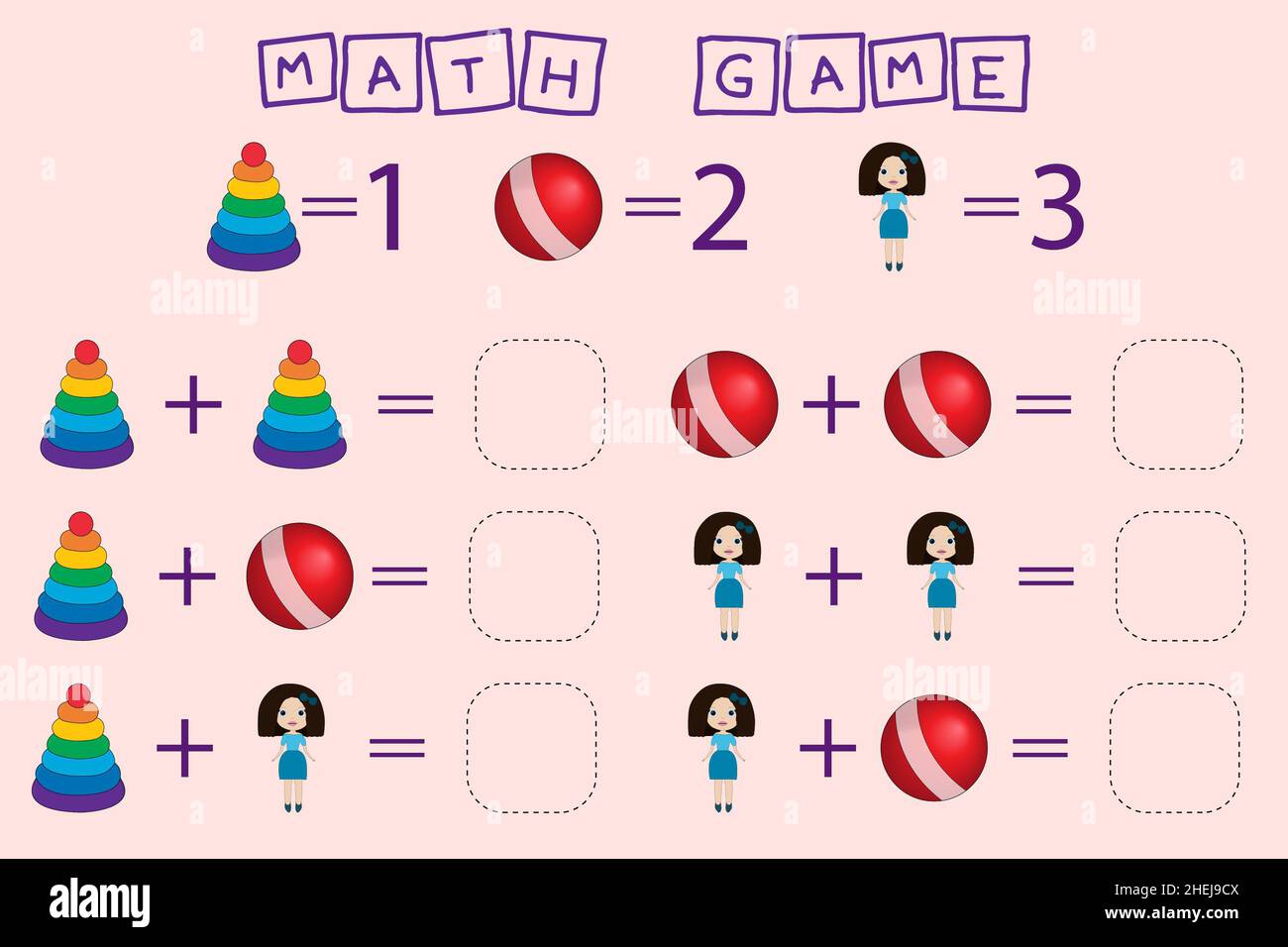 worksheet vector design, task to calculate the answer and connect to ...