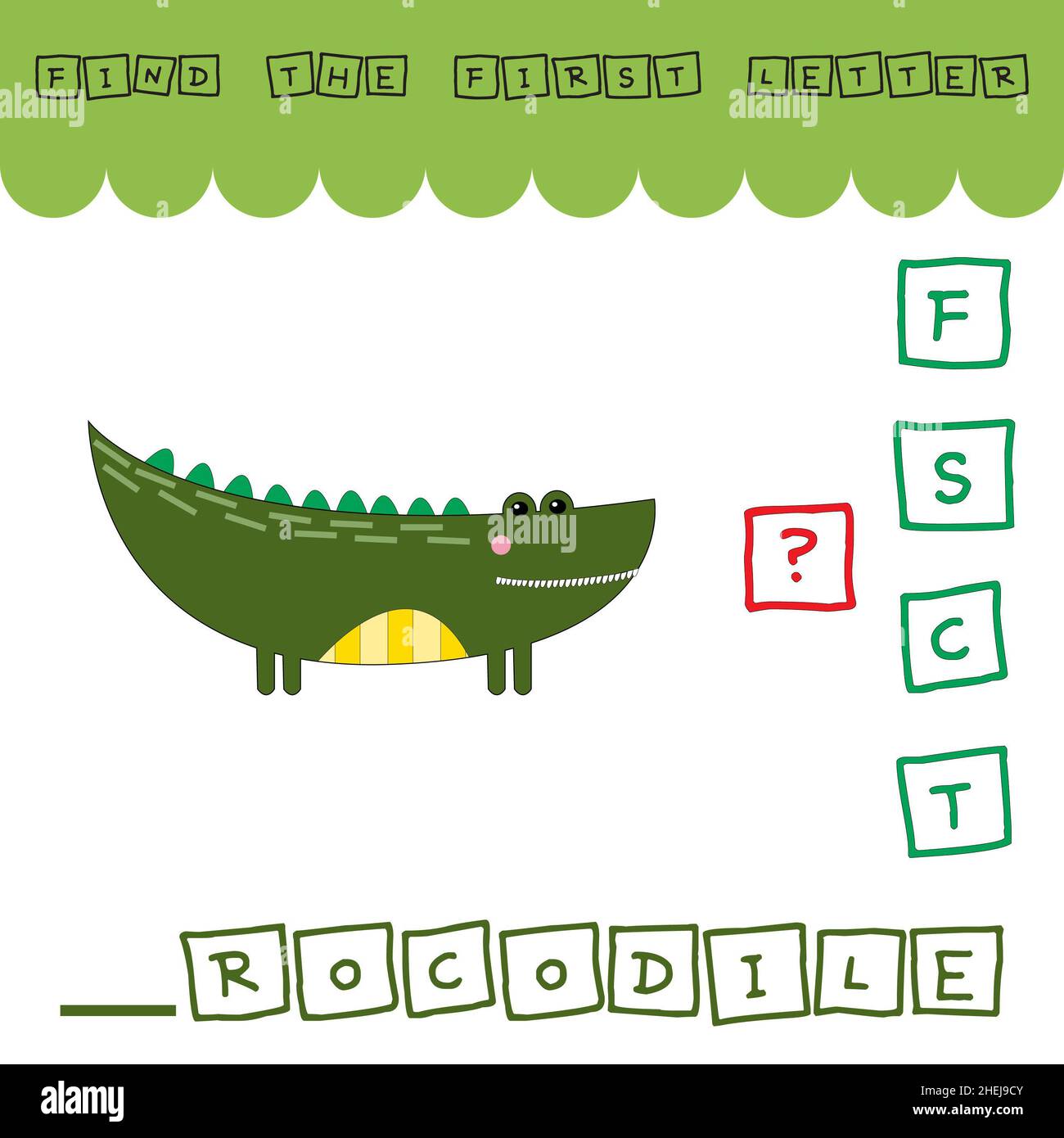 Find the first letter of the word CROCODILE and connect. Educational ...
