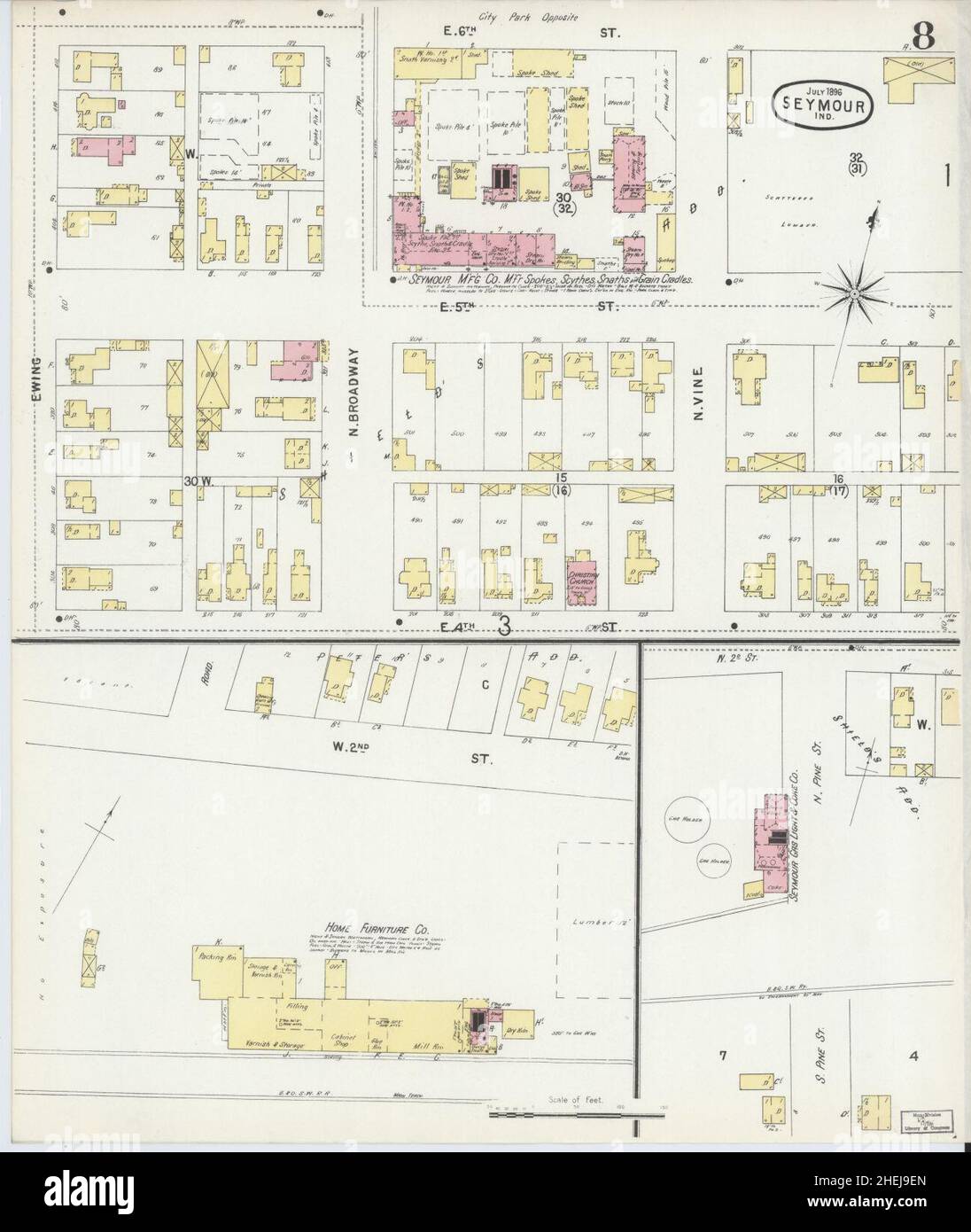 Seymour indiana map hi-res stock photography and images - Alamy