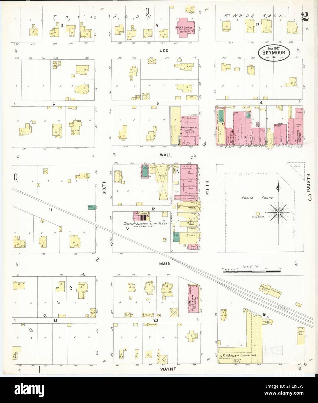 Sanborn Fire Insurance Map from Seymour, Wayne County, Iowa Stock Photo ...