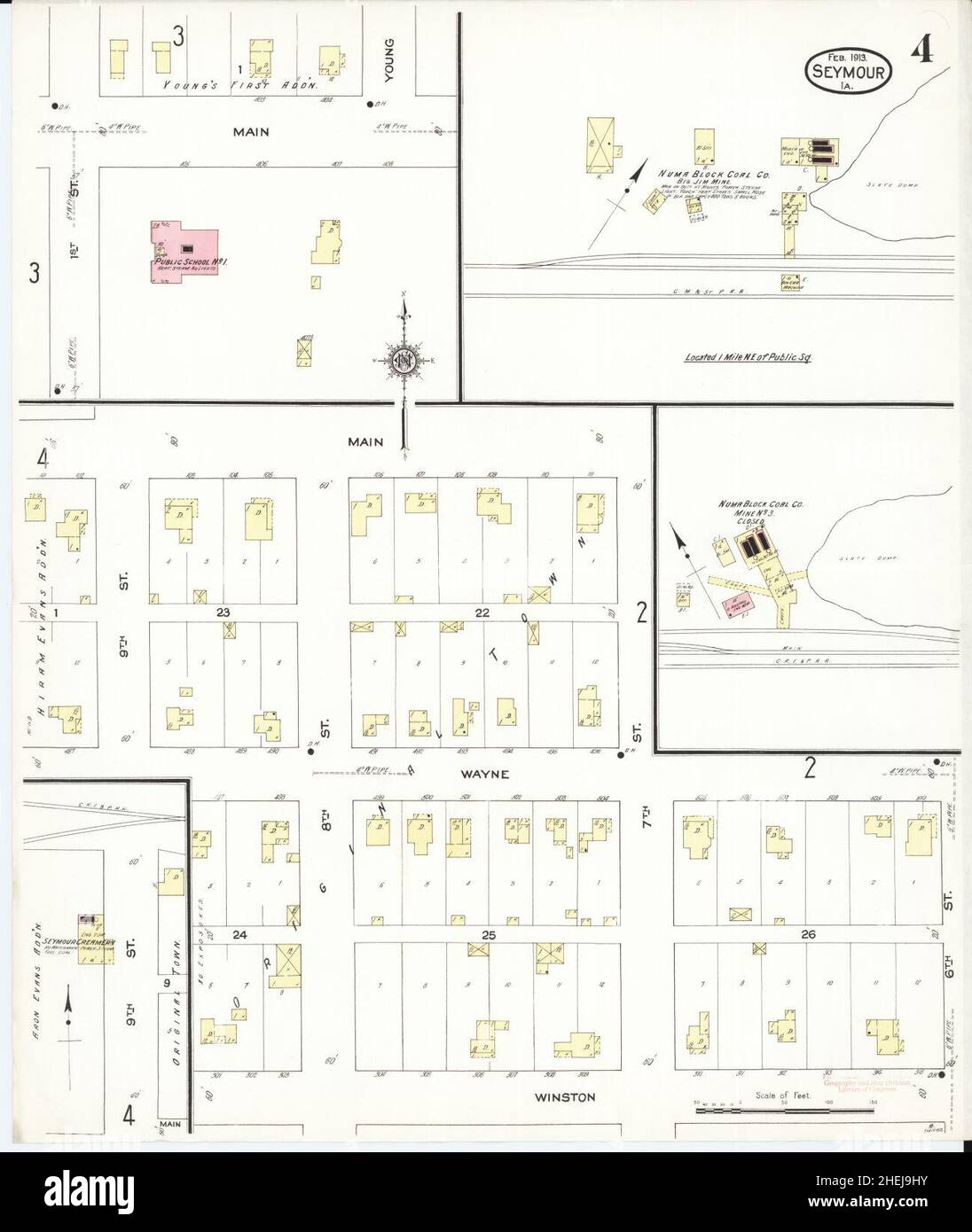 Sanborn Fire Insurance Map from Seymour, Wayne County, Iowa Stock Photo ...