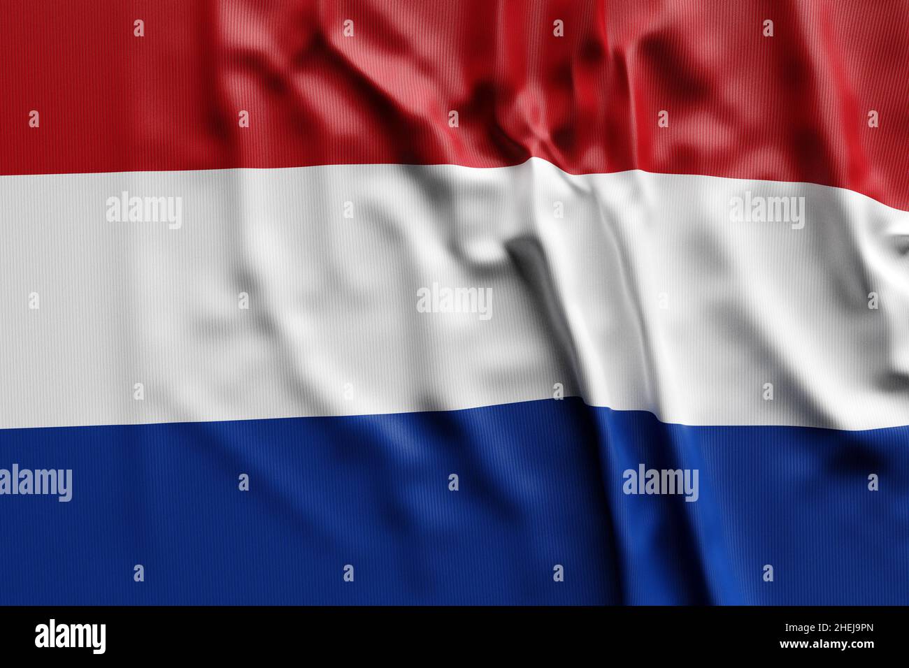 3D illustration of Netherlands national developing flag. Country symbol ...