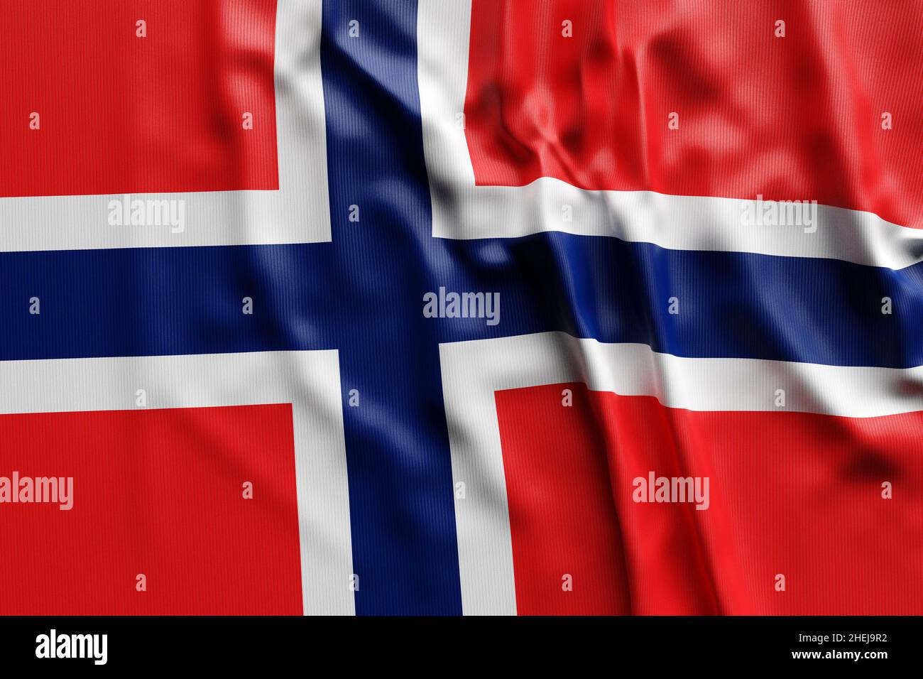3D illustration of Norway national developing flag. Country symbol ...