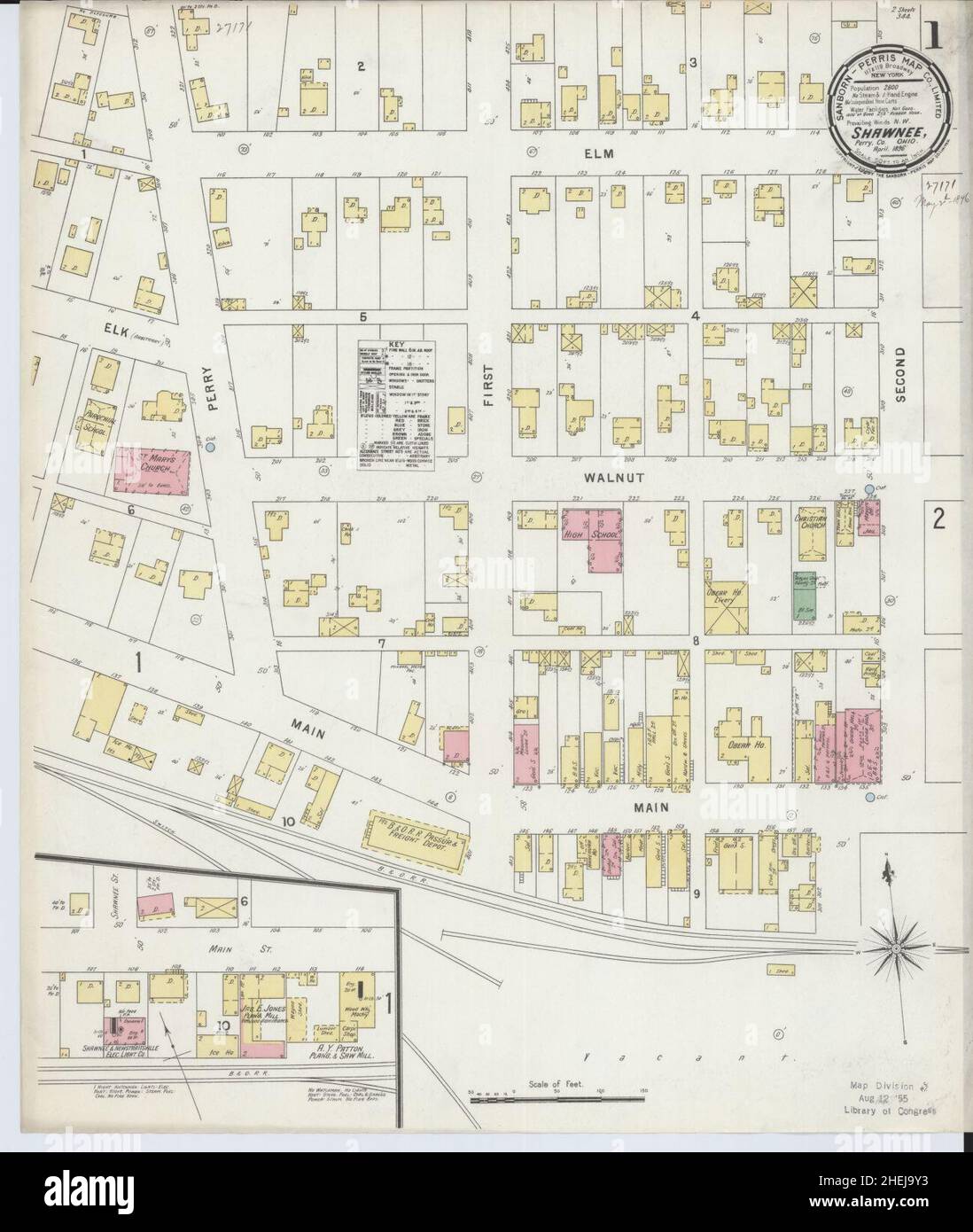 Sanborn Fire Insurance Map from Shaunee, Perry County, Ohio Stock Photo ...
