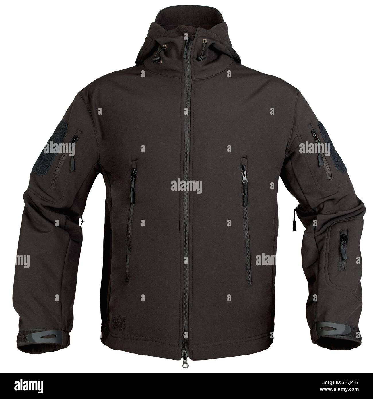 Black tactic military jacket male isolated on white Stock Photo - Alamy