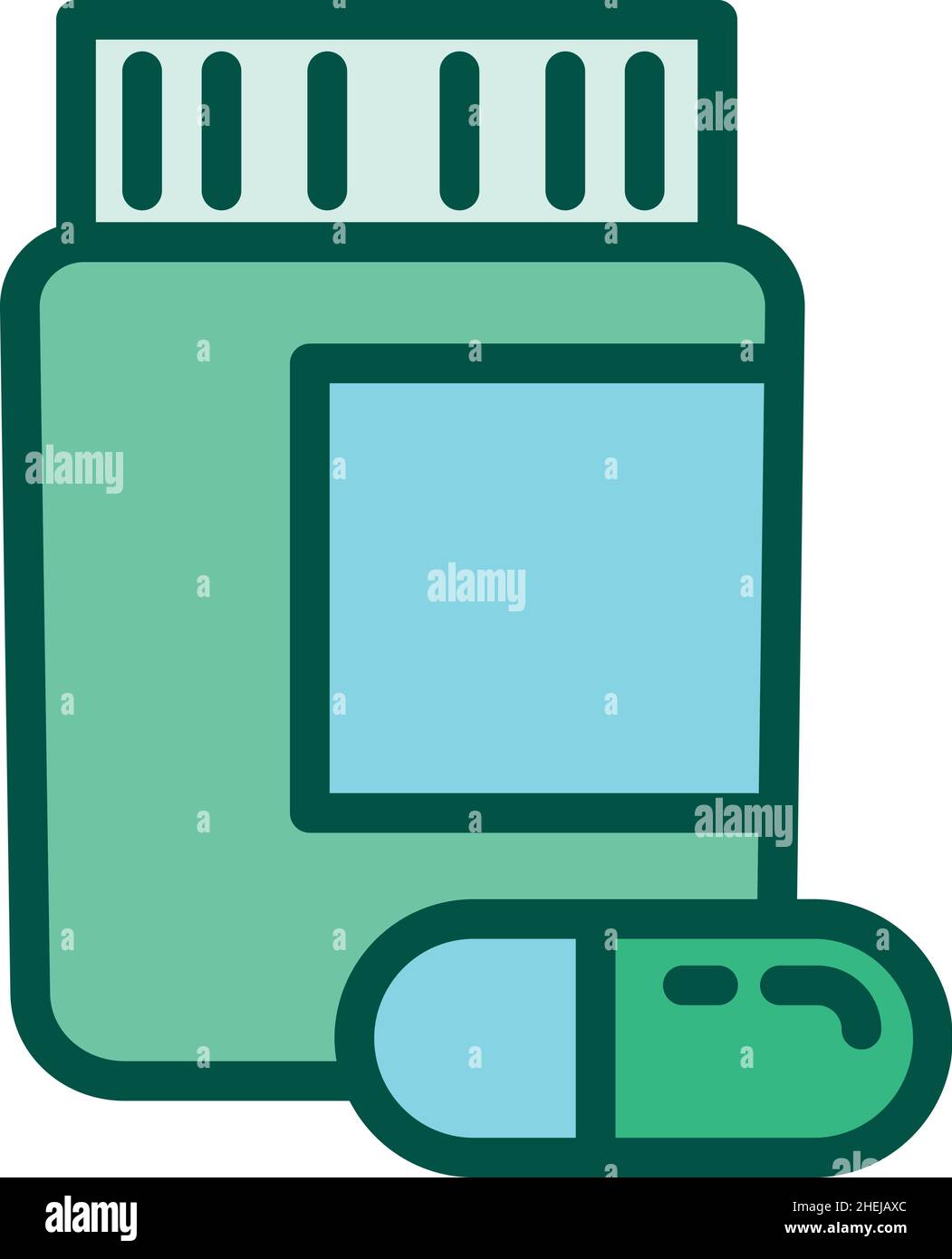 Pill jar icon outline vector. Tablet pharma. Health container Stock ...