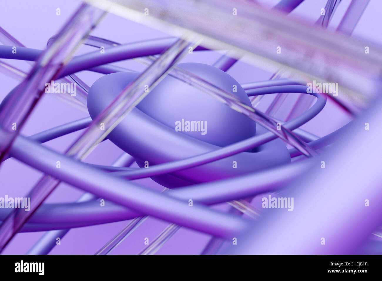 3d illustration model of a solar system with orbiting planets. Simple ...