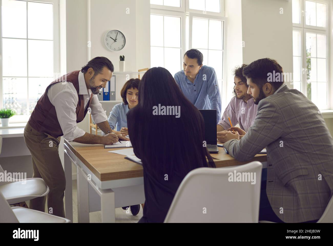 Mature woman teaching young hi-res stock photography and images - Alamy
