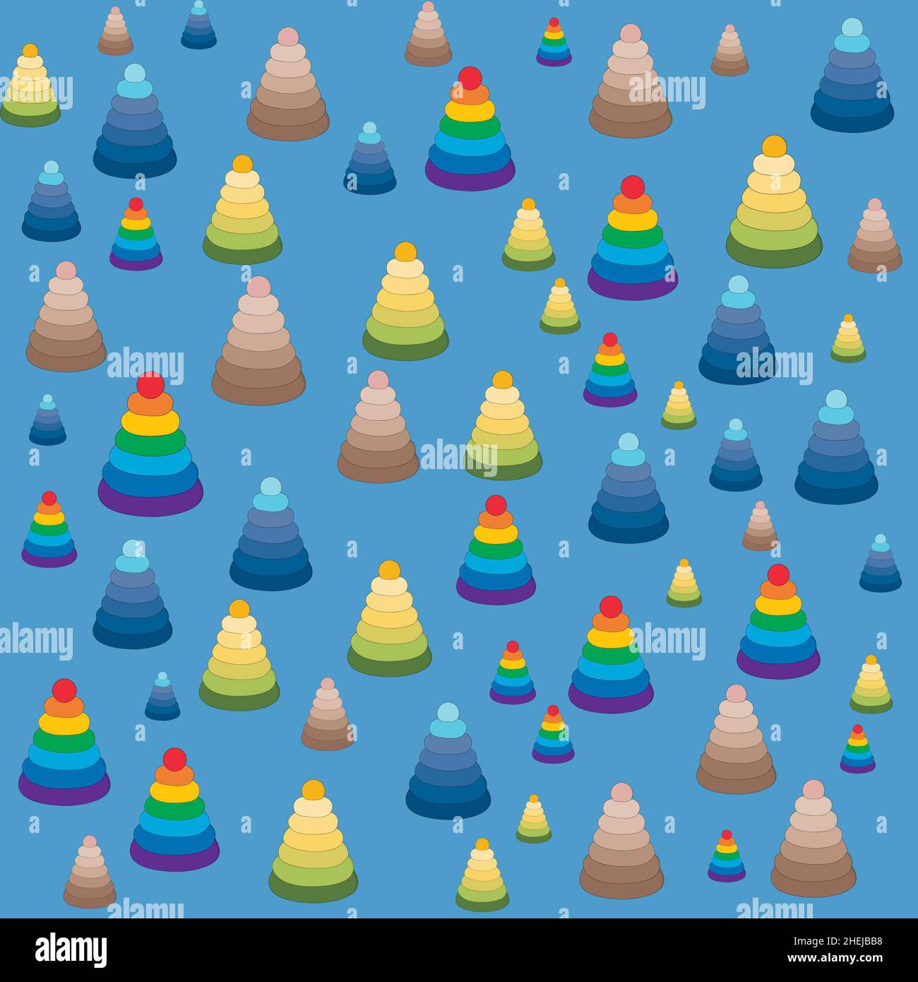 pattern from multi-colored pyramids on a monochrome background. cute ...