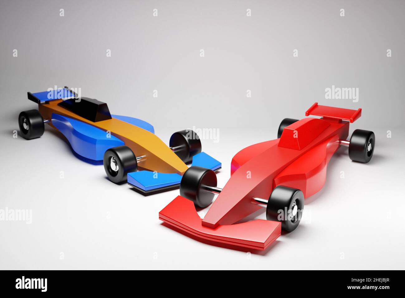 Sports blue and red car racing design on white background. 3d ...