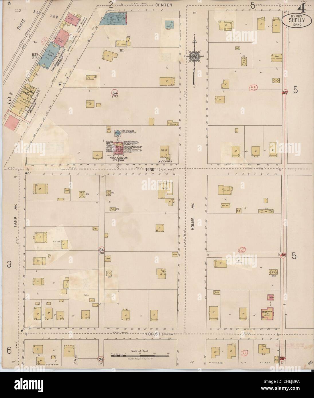 Sanborn Fire Insurance Map from Shelley, Bingham County, Idaho Stock ...
