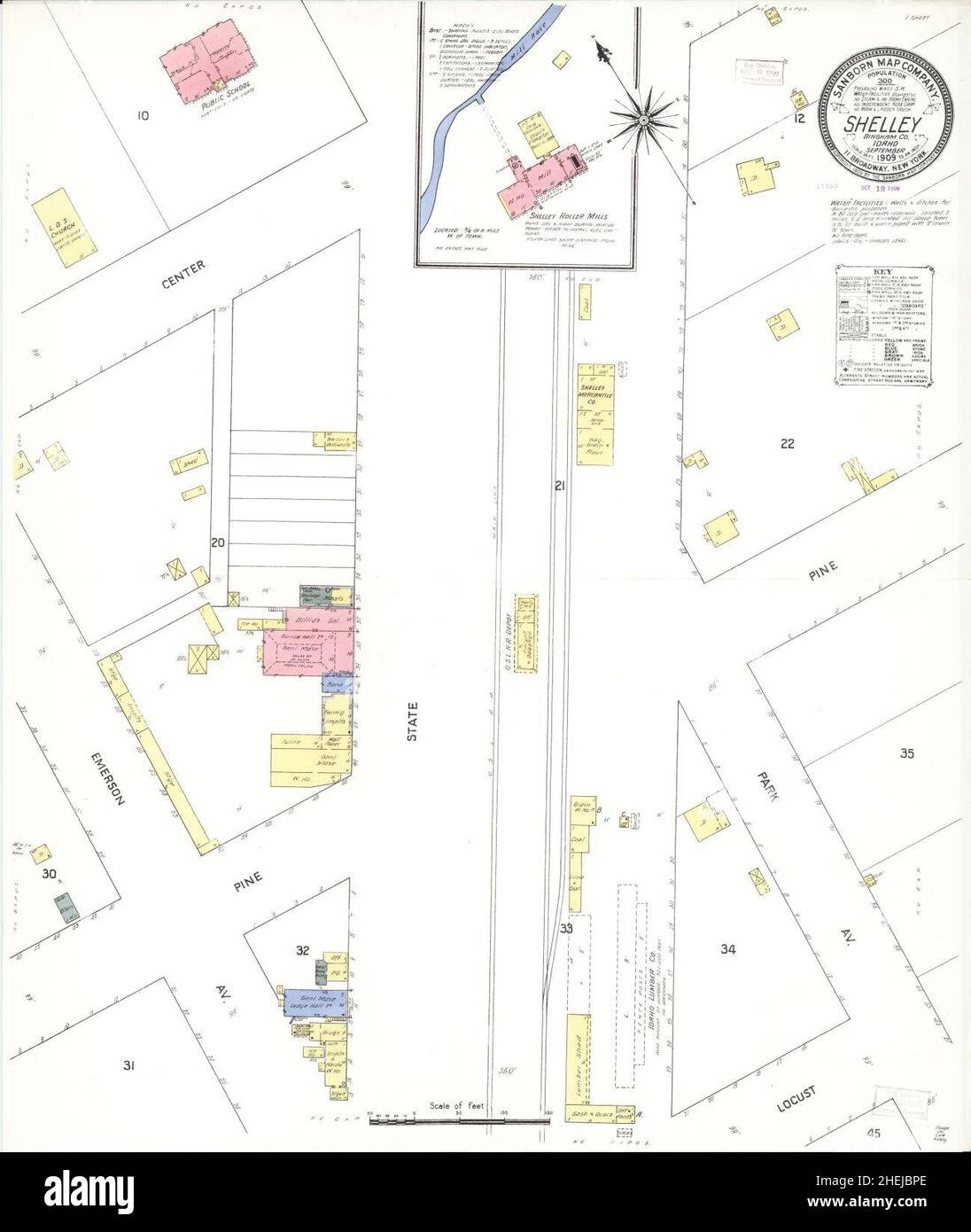 Sanborn Fire Insurance Map from Shelley, Bingham County, Idaho Stock ...