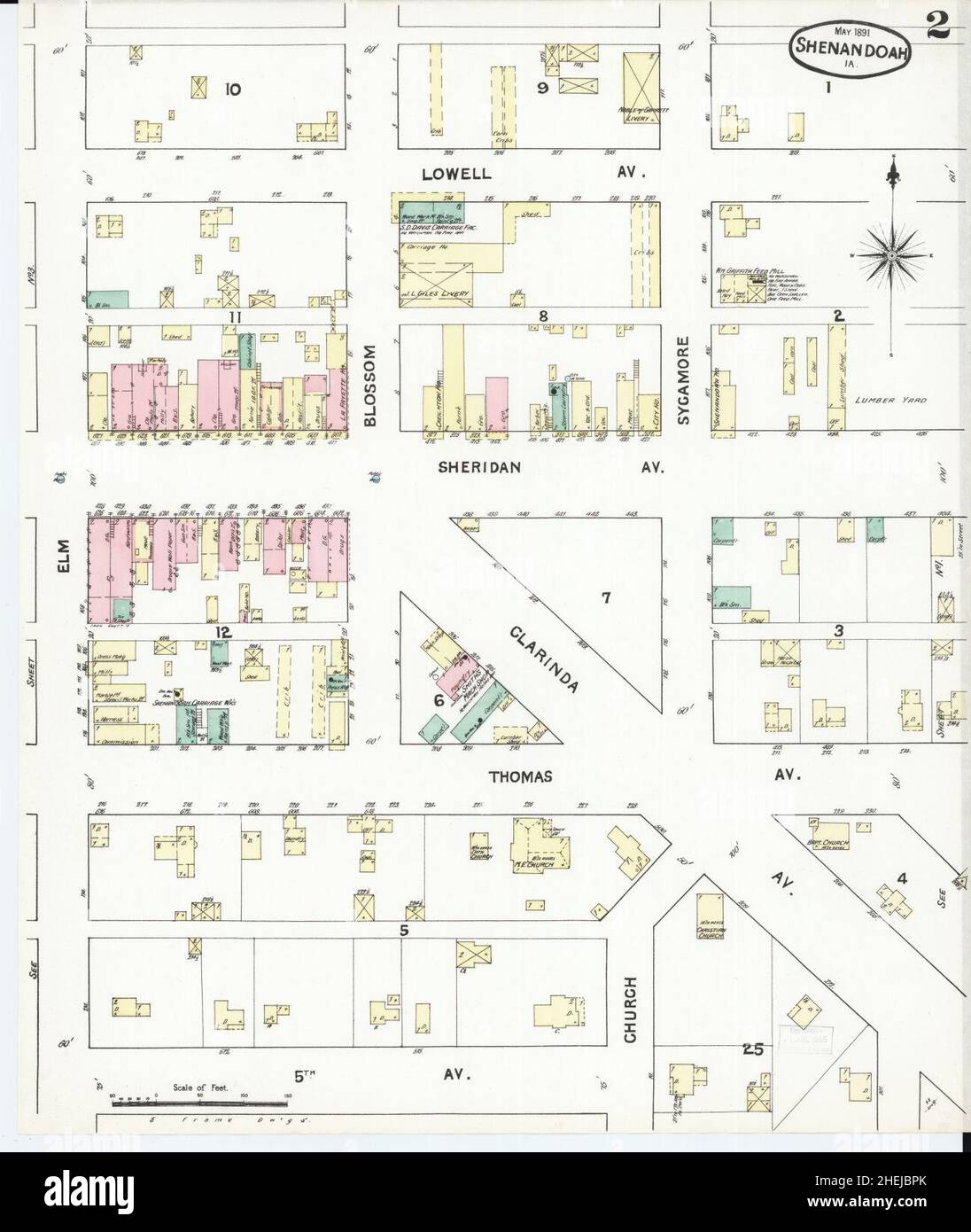 Shenandoah iowa map hi-res stock photography and images - Alamy