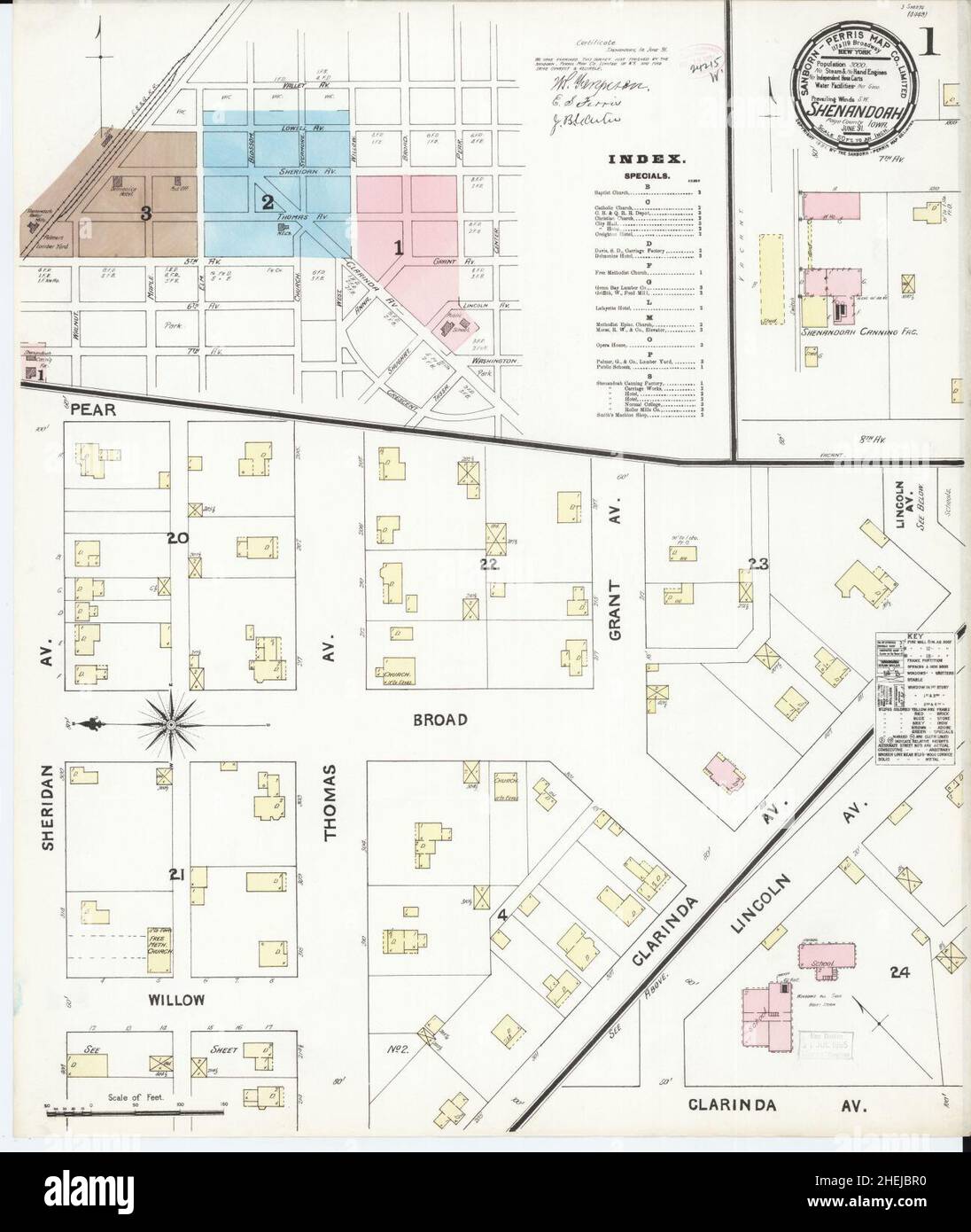 Shenandoah iowa map hi-res stock photography and images - Alamy