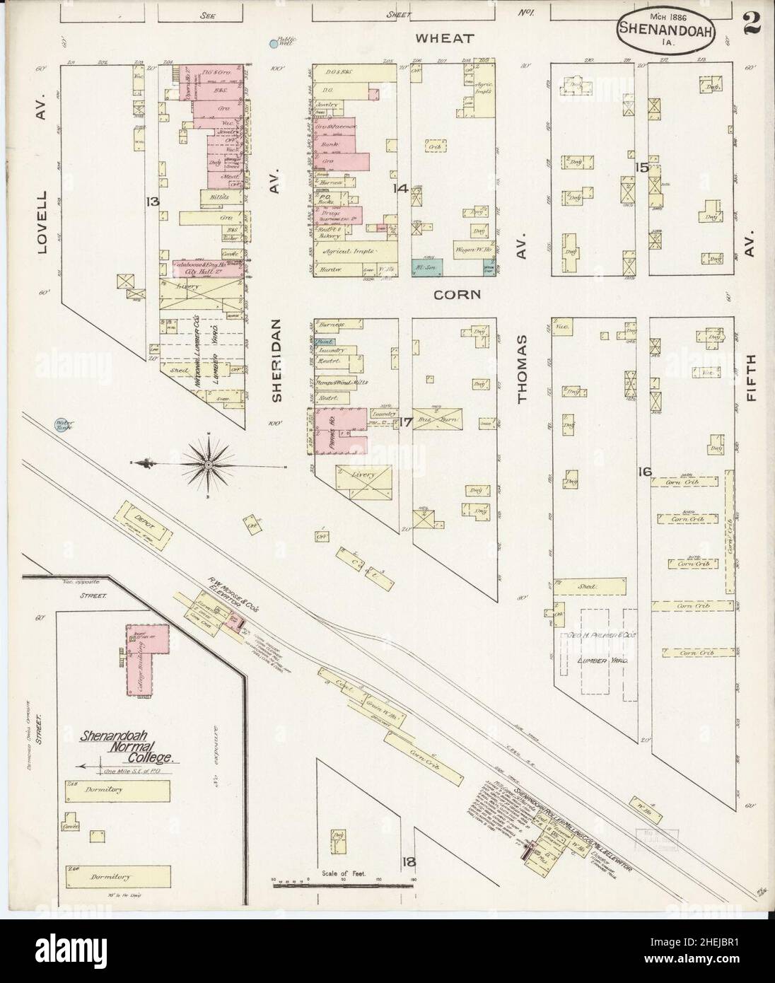 Shenandoah iowa map hi-res stock photography and images - Alamy