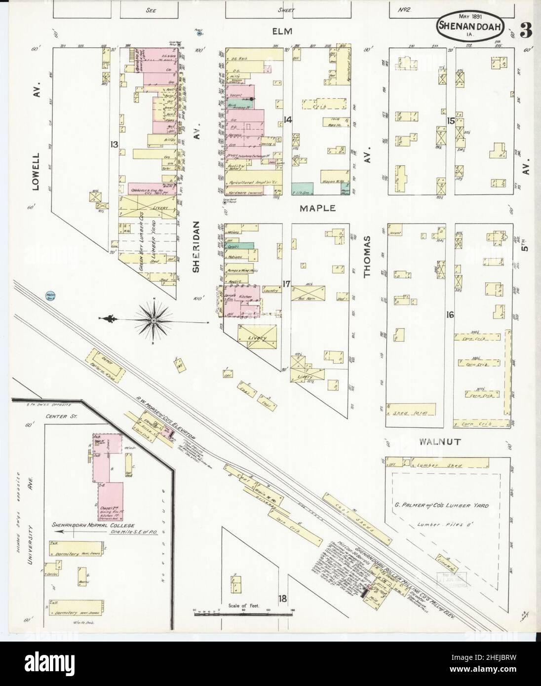 Shenandoah iowa map hi-res stock photography and images - Alamy