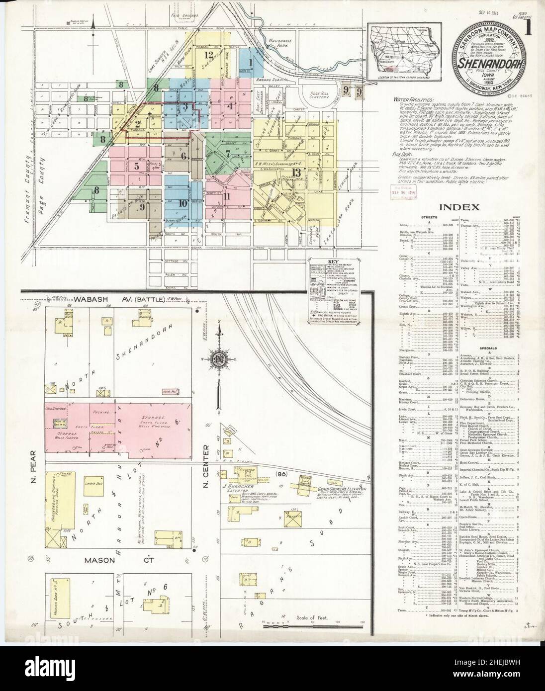 Shenandoah iowa map hi-res stock photography and images - Alamy