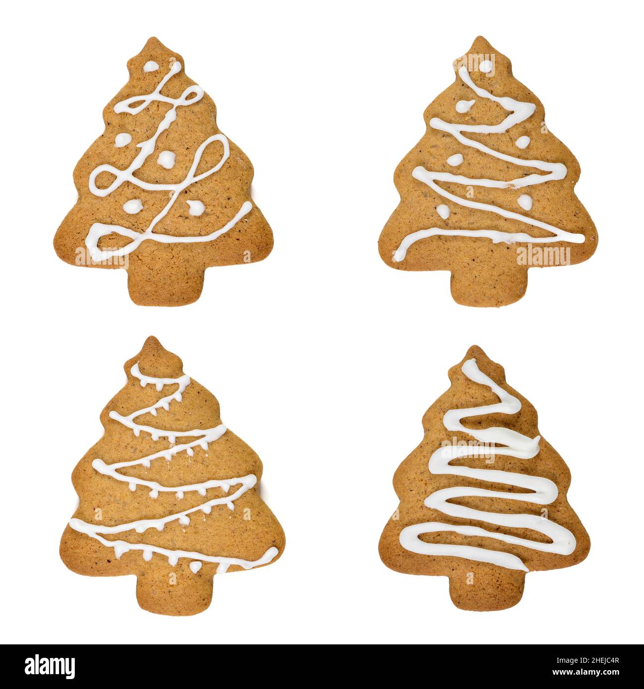 Gingerbread trees isolated on white background. Christmas cookie Stock ...