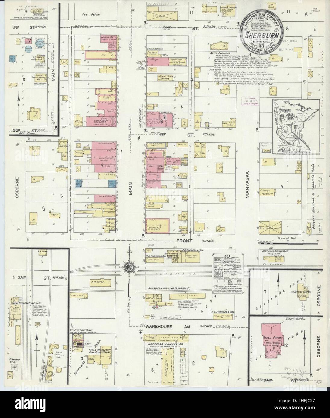 Map of sherburn minnesota hi-res stock photography and images - Alamy