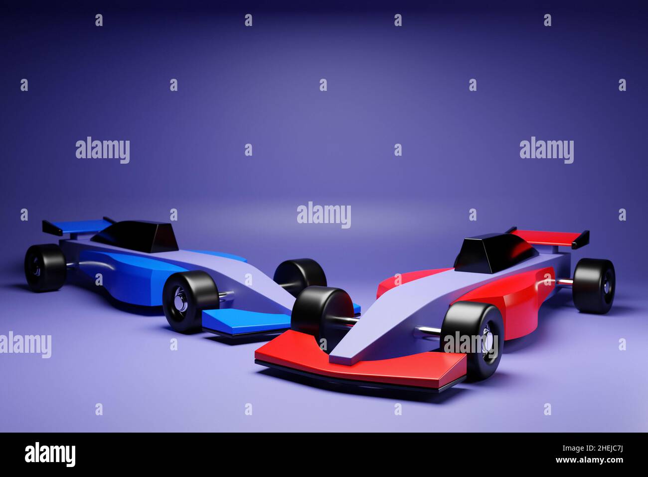 Sports blue and red car racing design on purple background. 3d ...