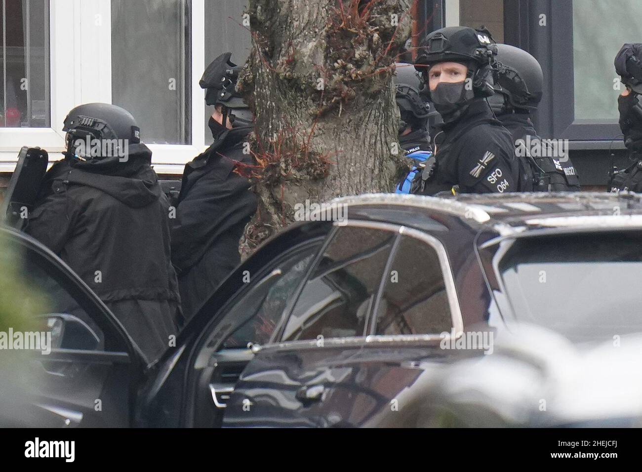 Armed police officers outside a property in Earlsdon Avenue North ...
