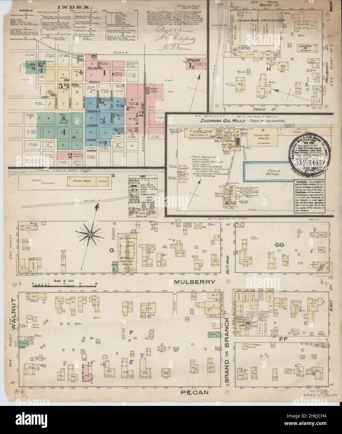 Map of sherman hi-res stock photography and images - Alamy
