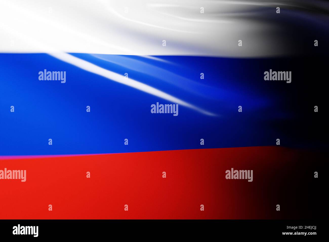 3D illustration of the national waving flag of Russia. Country symbol ...
