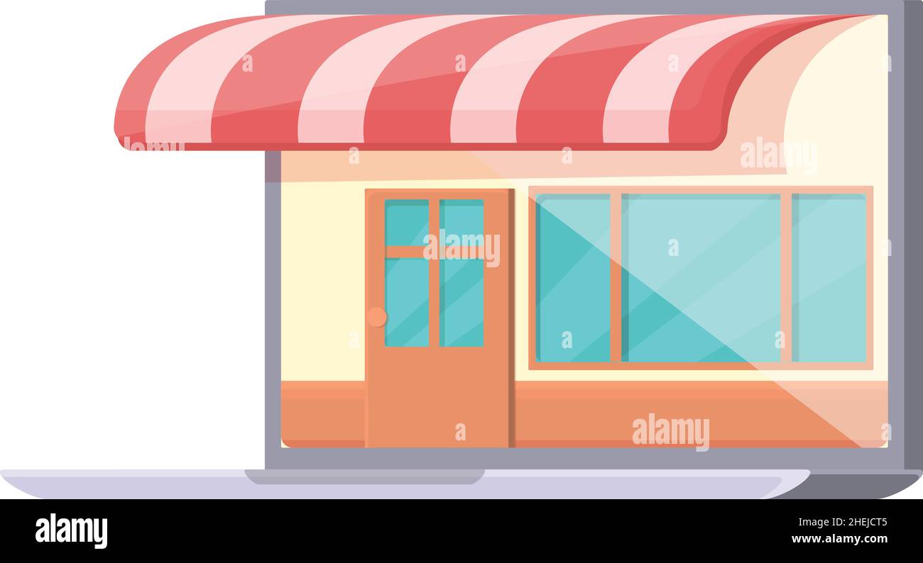 Digital online shop icon cartoon vector. Mobile store. Discount retail ...