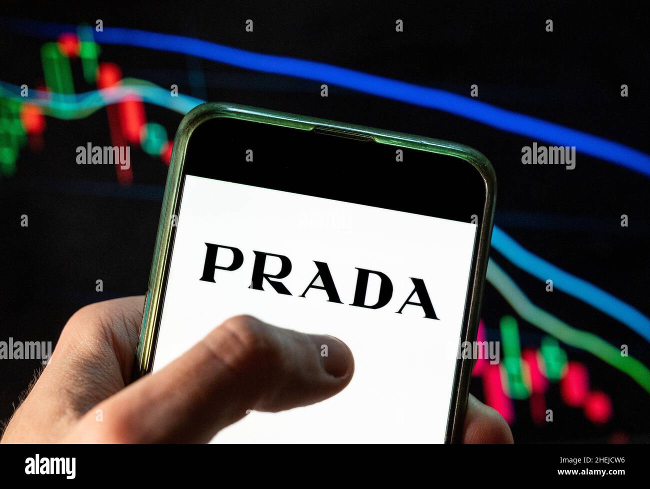 In this photo illustration the Italian luxury fashion company Prada ...
